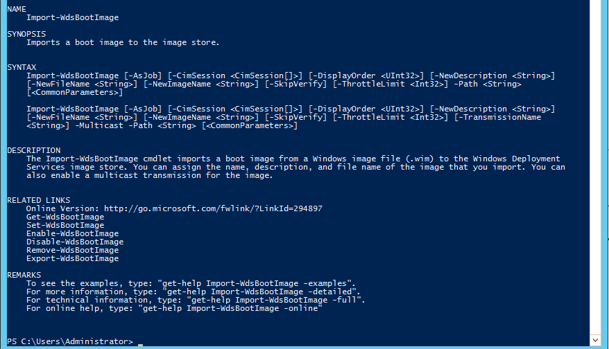 PowerShell CMDLETS support for Windows Deployment Services (WDS ...