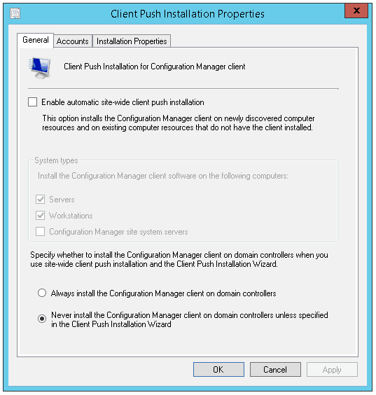 Deploy System Center Configuration Manager Client Automatically To All