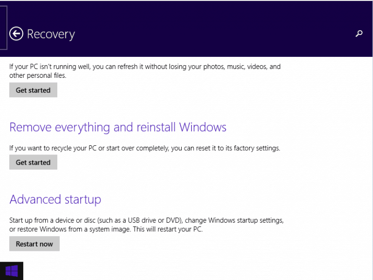 Quickest way to launch the Windows Recovery Environment in Windows ...
